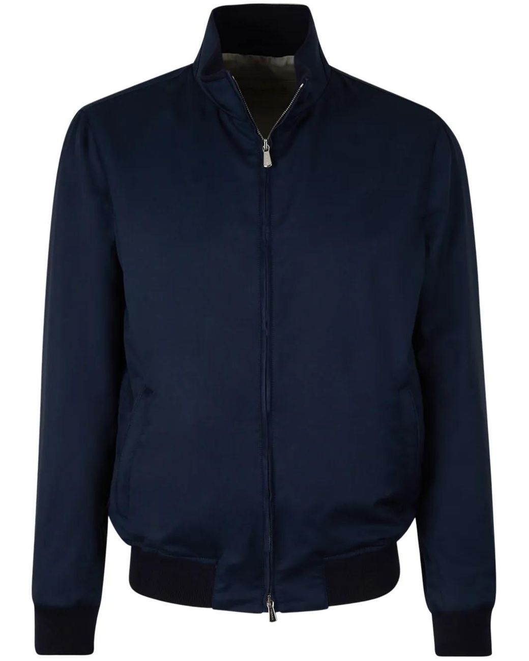 Mandelli Wool Bomber Jacket in Blue for Men | Lyst
