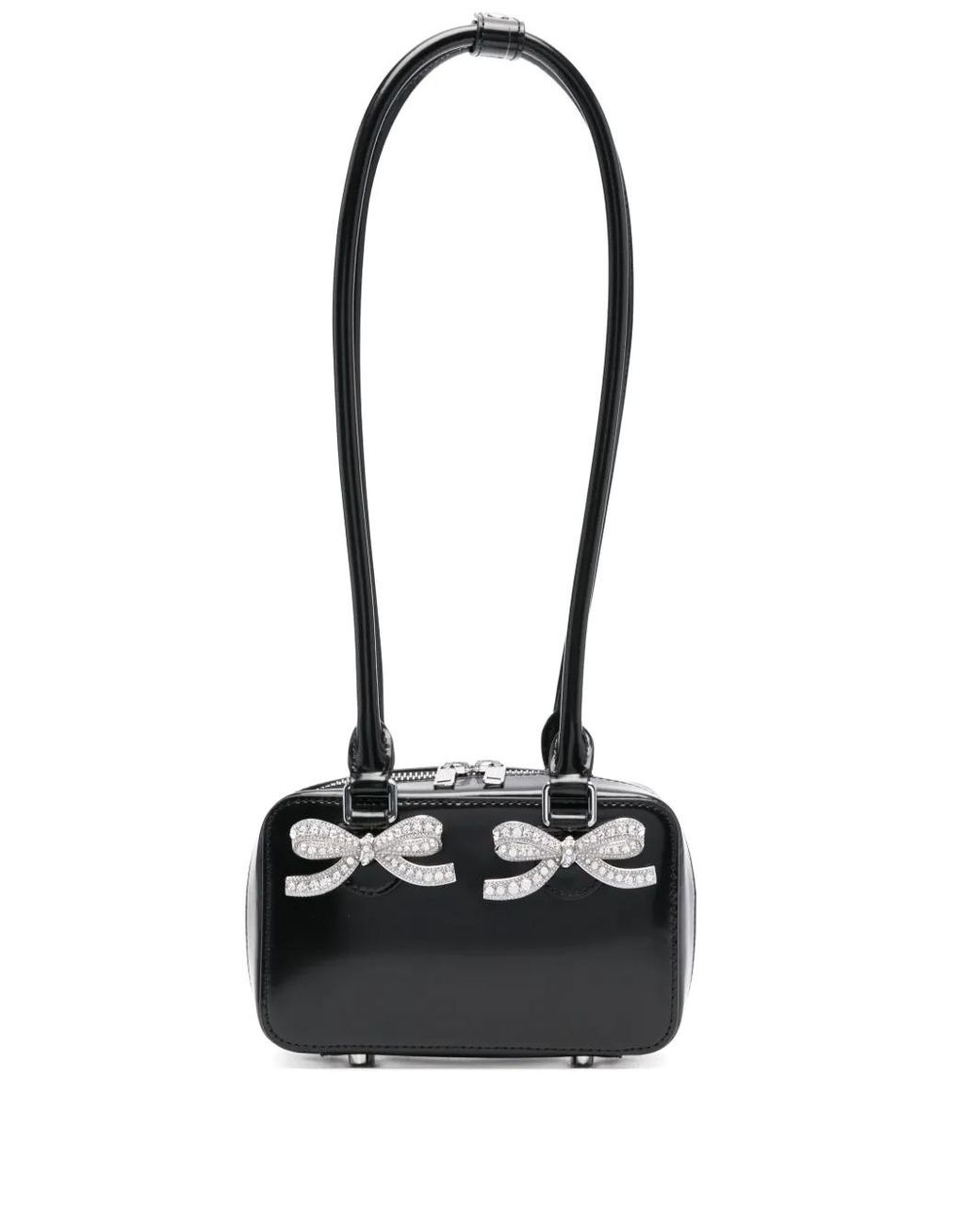 Self-Portrait Leather Shoulder Bag in Black | Lyst