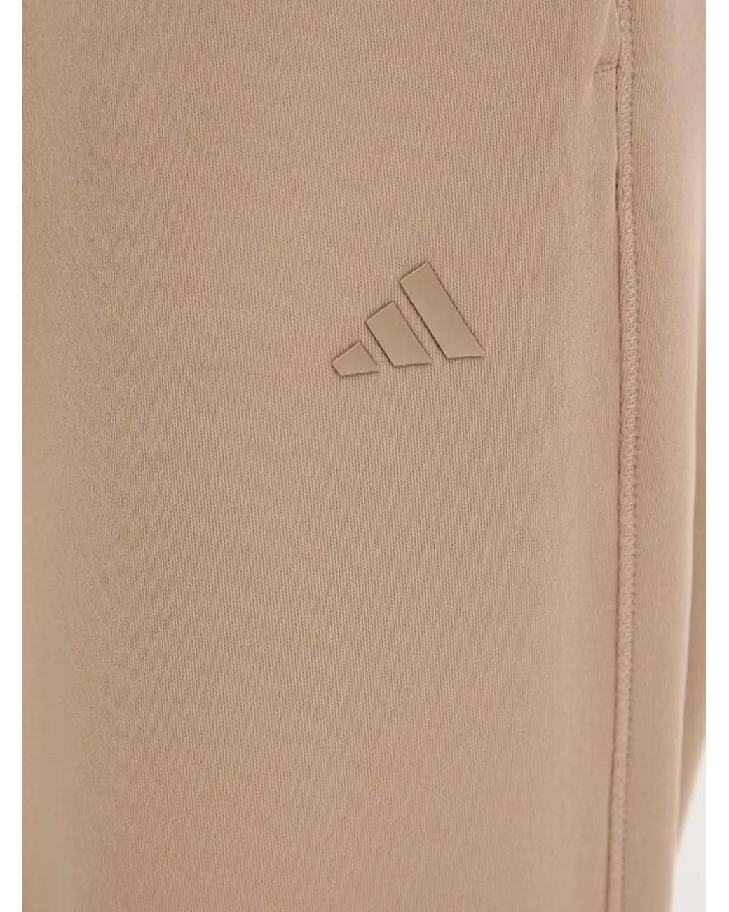adidas Logo-Plaque Track Pants in Natural | Lyst UK