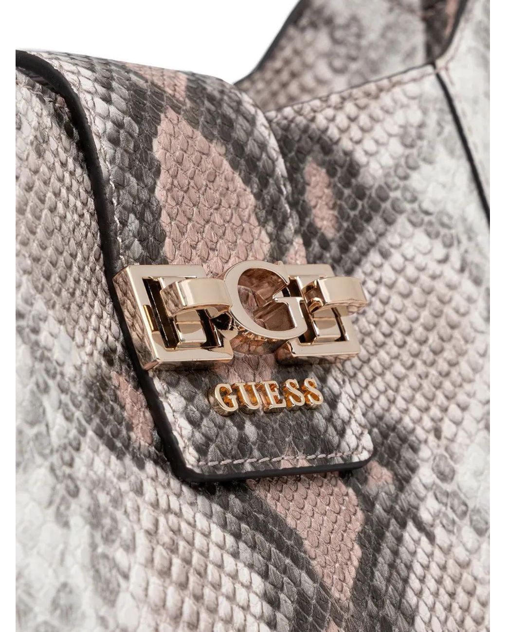 Guess Snake-Effect Chain Tote Bag in Grey | Lyst UK