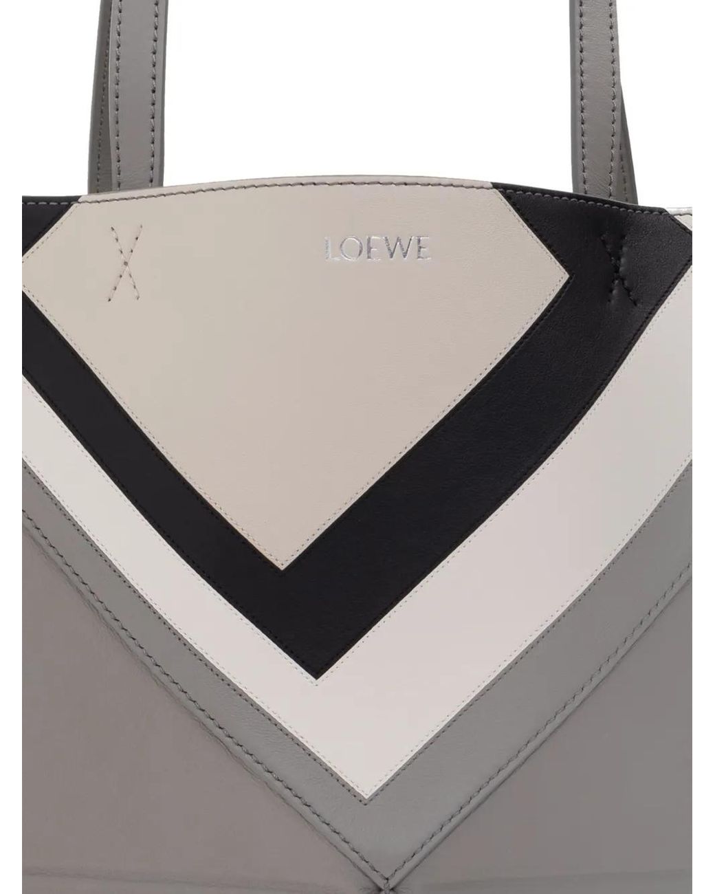 Loewe Puzzle Fold Square Medium Leather Tote in Grey | Lyst UK