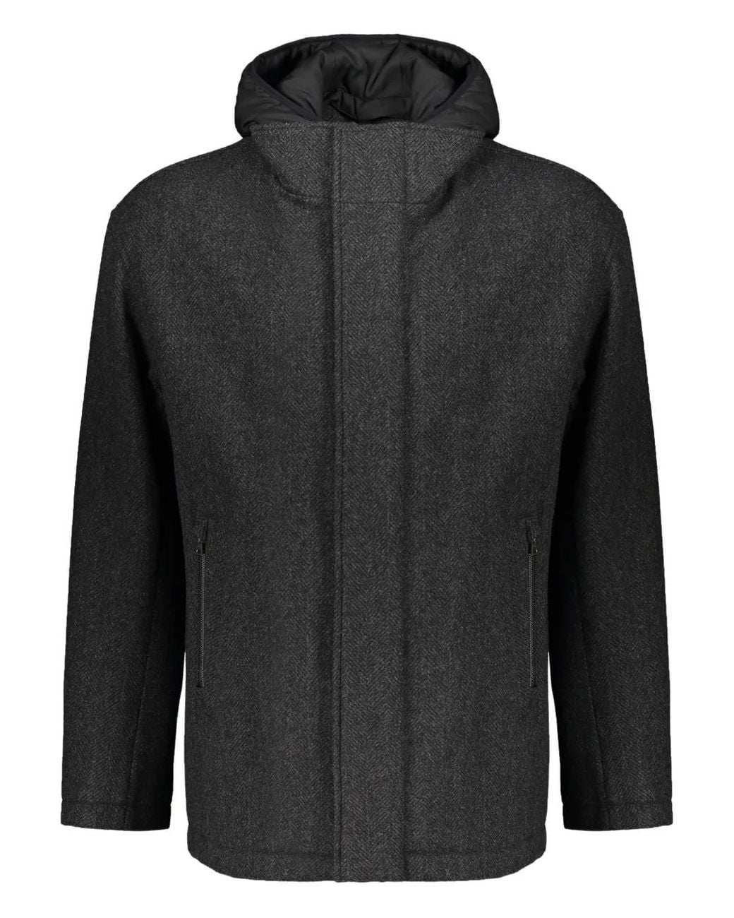 Herno High-Collar Removable-Panel Jacket in Black for Men | Lyst