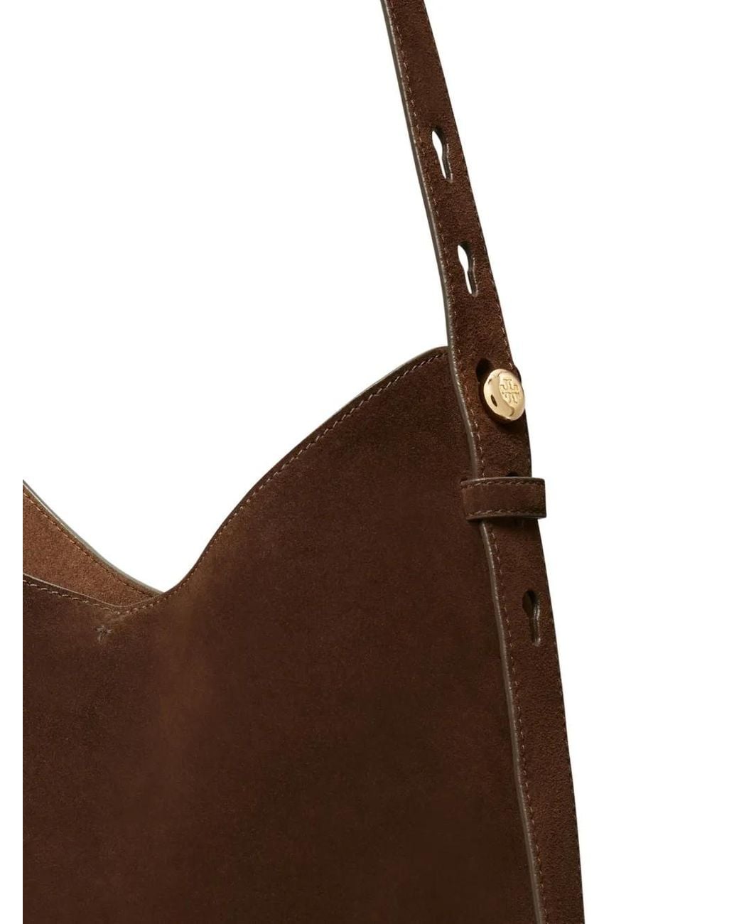 Tory Burch Dark Suede Shoulder Bag in Brown | Lyst