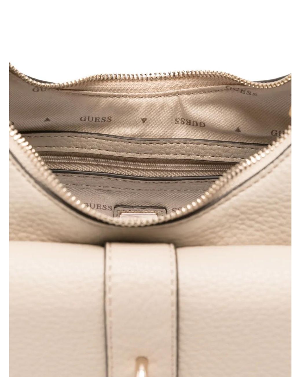 Guess Jessa Logo Shoulder Bag in Natural | Lyst