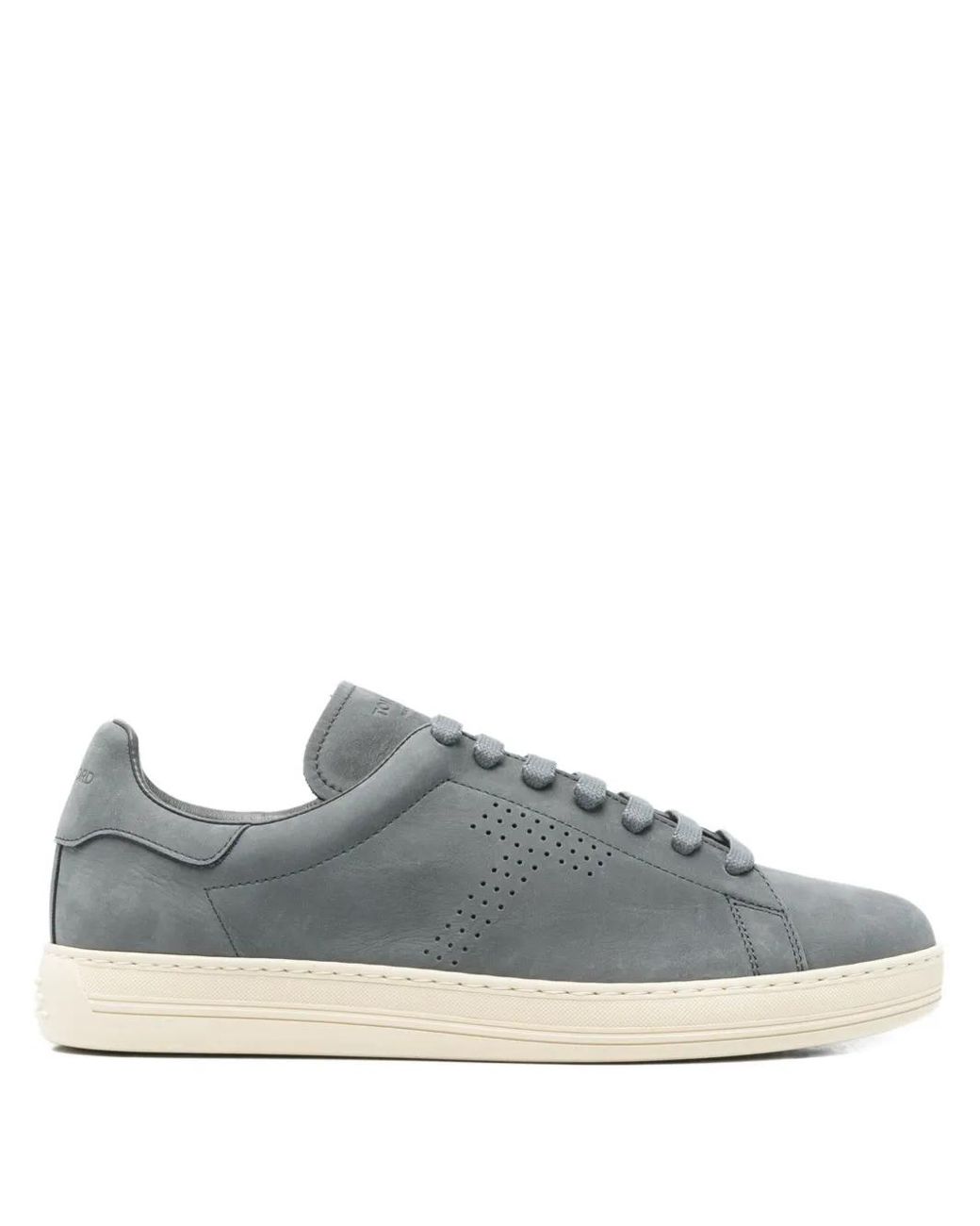 Tom Ford Perforated Suede Sneakers in Grey for Men | Lyst UK