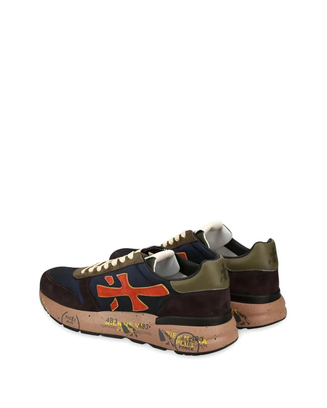 Premiata Mick Suede-Panelled Logo Sneakers in Brown for Men | Lyst