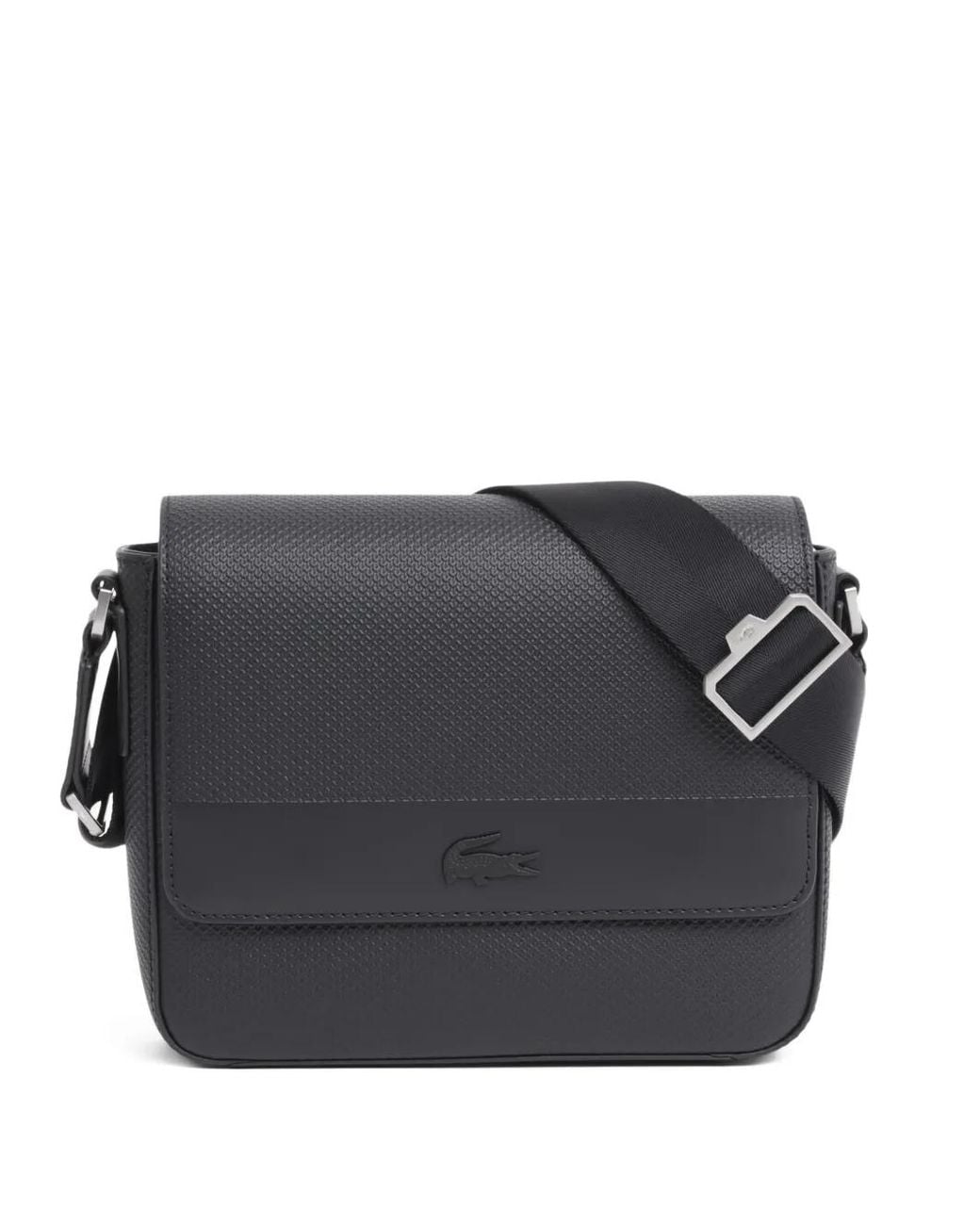 Lacoste Chantaco Logo-Embossed Messenger Bag in Black for Men | Lyst