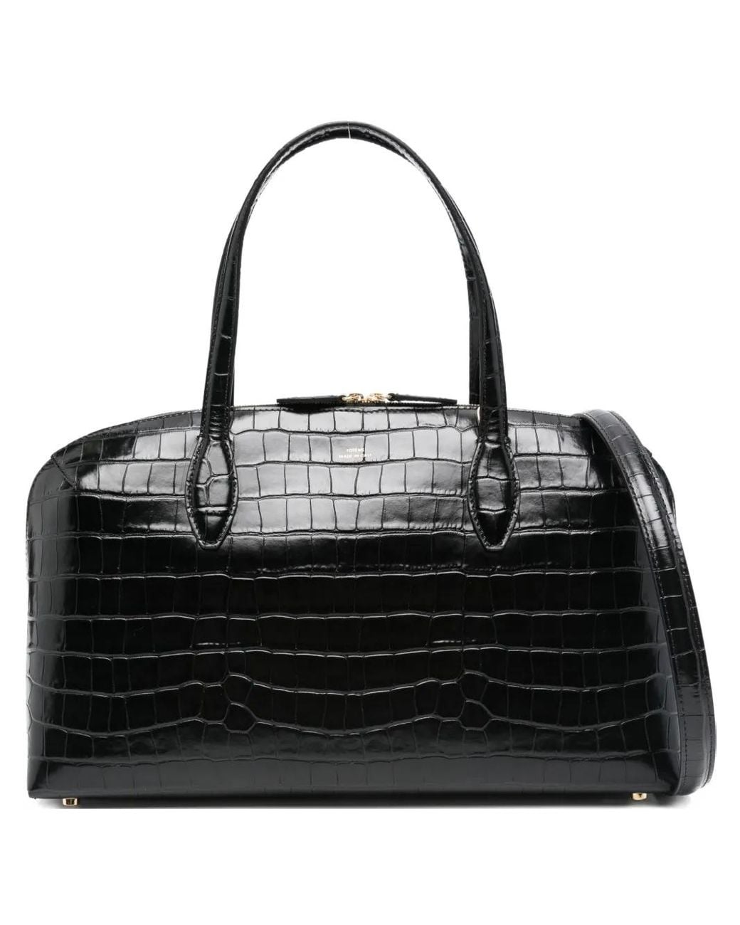 TOTEME Medium Day Croc-Embossed Tote Bag in Black | Lyst