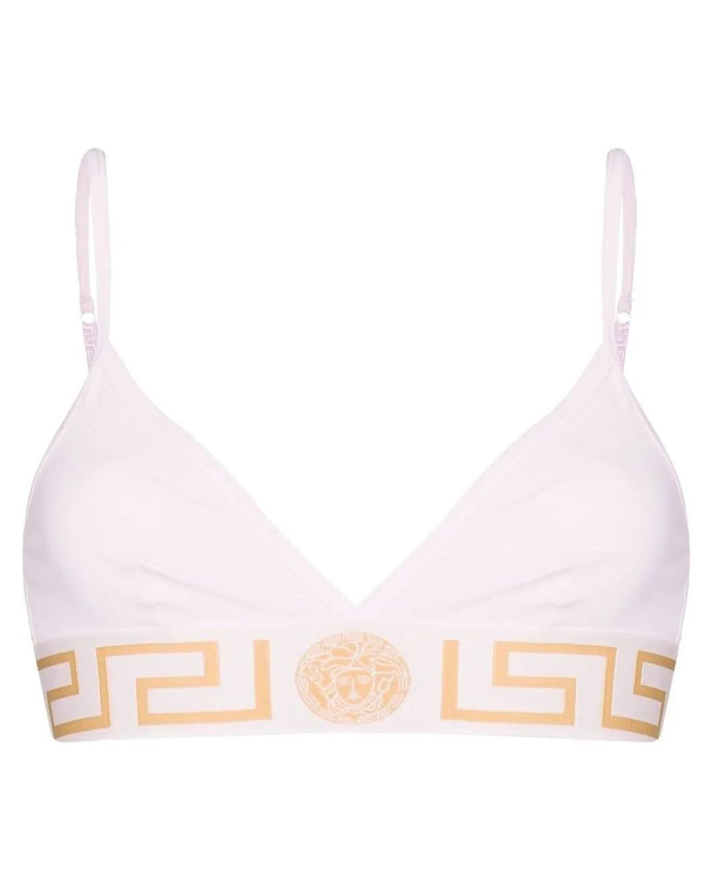 Versace Greca-Trim Triangle Bra in Pink | Lyst