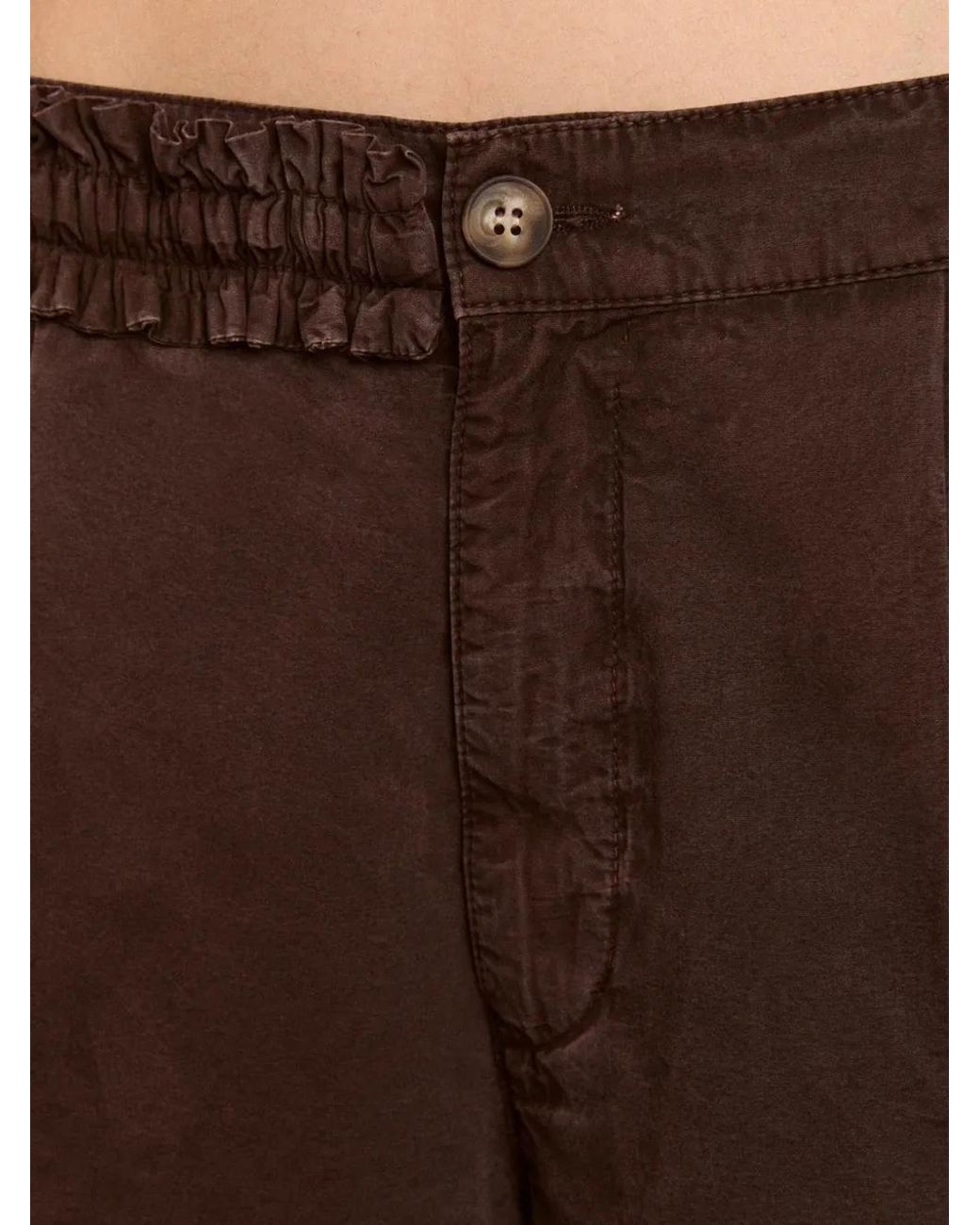 Damson Madder Button-Fastening Trousers in Brown | Lyst UK