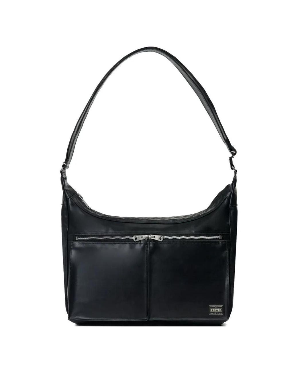 Porter-Yoshida and Co Zip Shoulder Bag in Black | Lyst