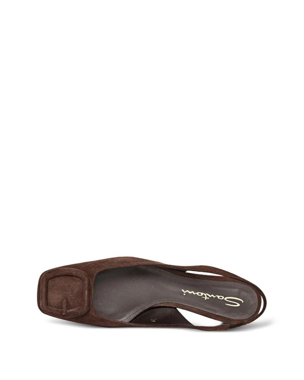 Santoni 5Mm Suede Buckle-Detail Pumps in Brown | Lyst