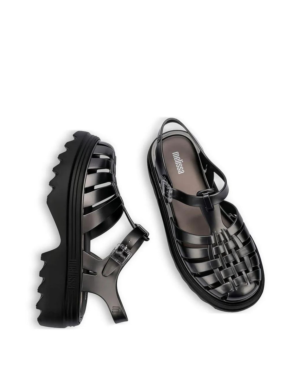 Melissa Platform Cage Sandals in Black | Lyst