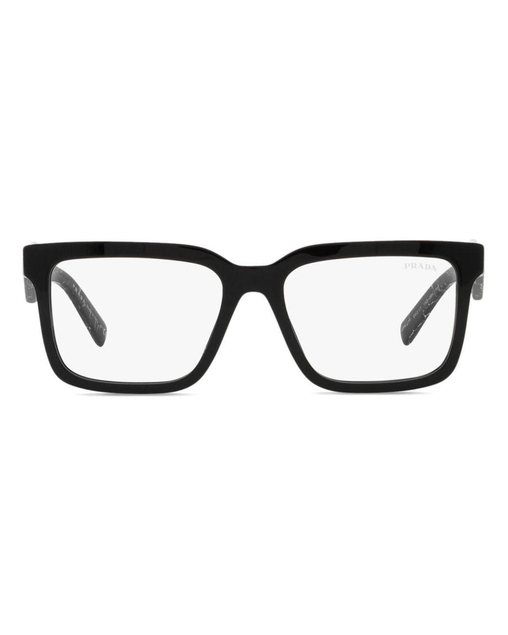 Prada Square-Frame Glasses in Black | Lyst UK