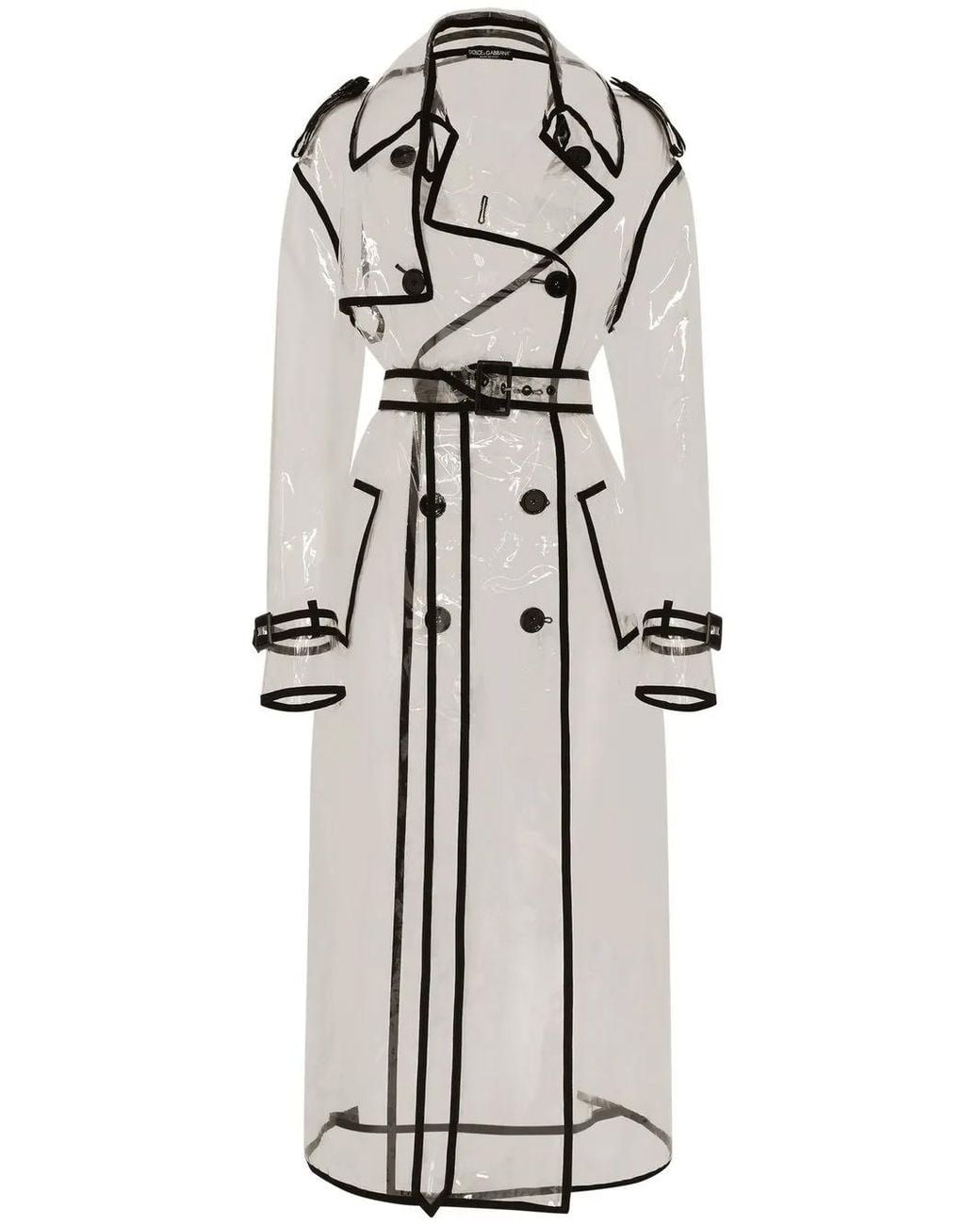Dolce & Gabbana X Kim Sheer Pvc Trench Coat in White | Lyst