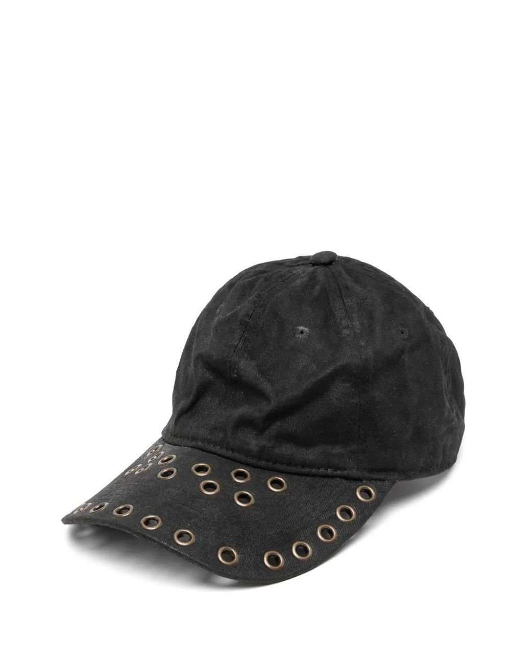 P.L.N. Eyelet Cap in Black | Lyst UK
