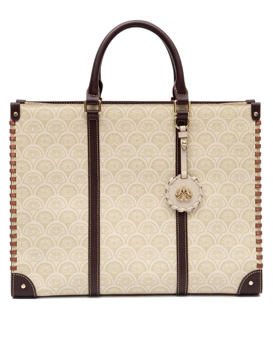 Isla Monogram Tote Bag in Natural | Lyst
