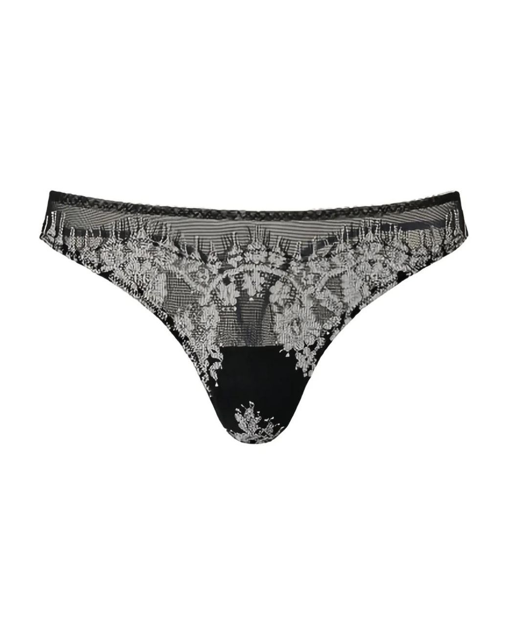 Twinset Lace-Insert G-String Thong in Gray | Lyst