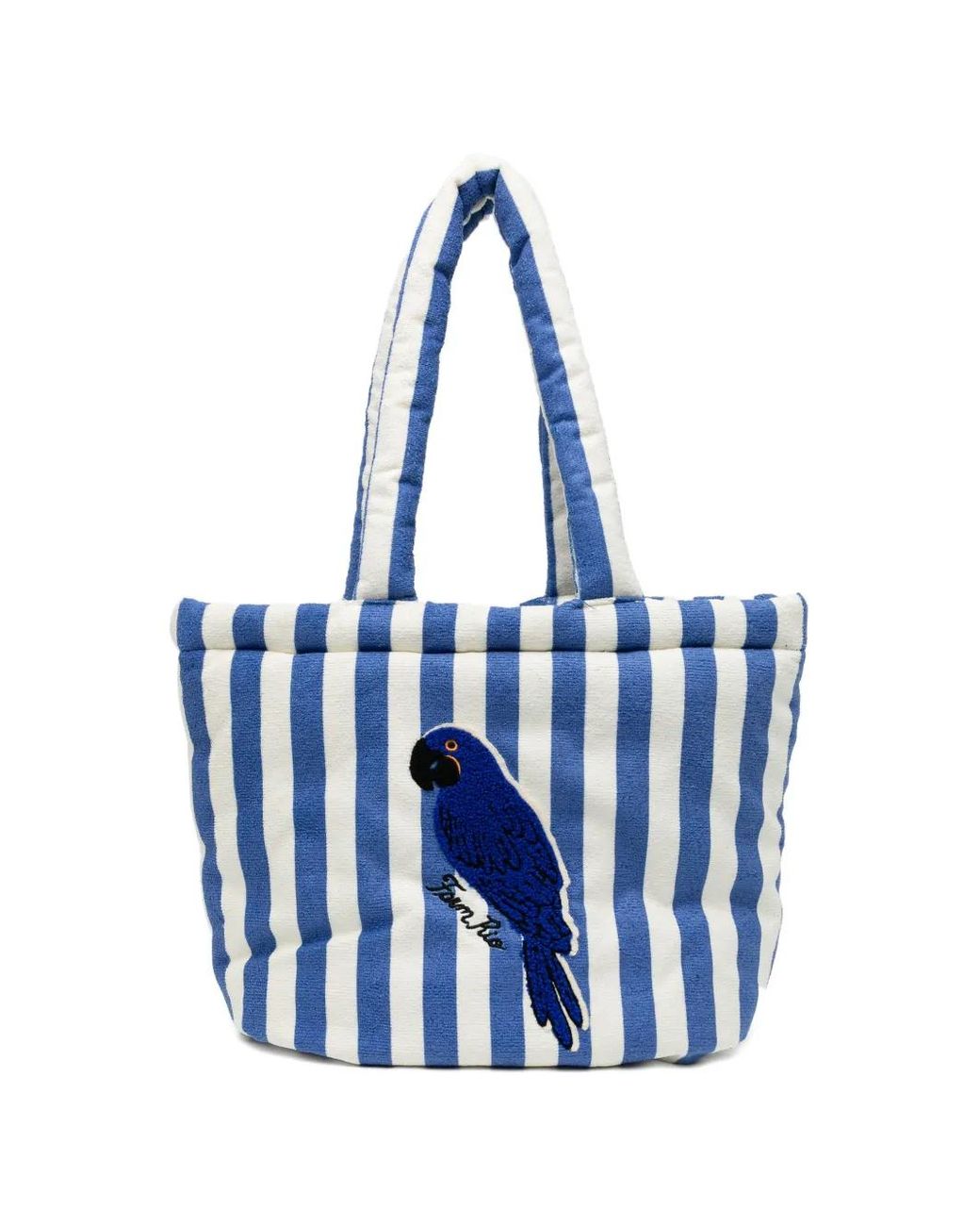 FARM Rio Parrot Striped Tote Bag in Blue | Lyst