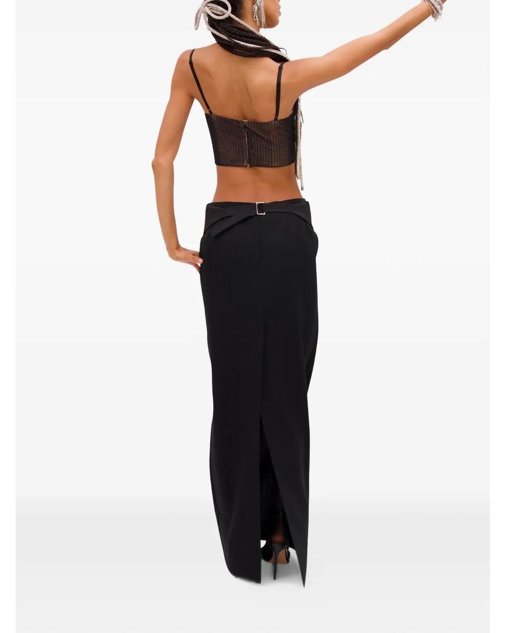 Area Crystal Hotfix Top in Black | Lyst UK