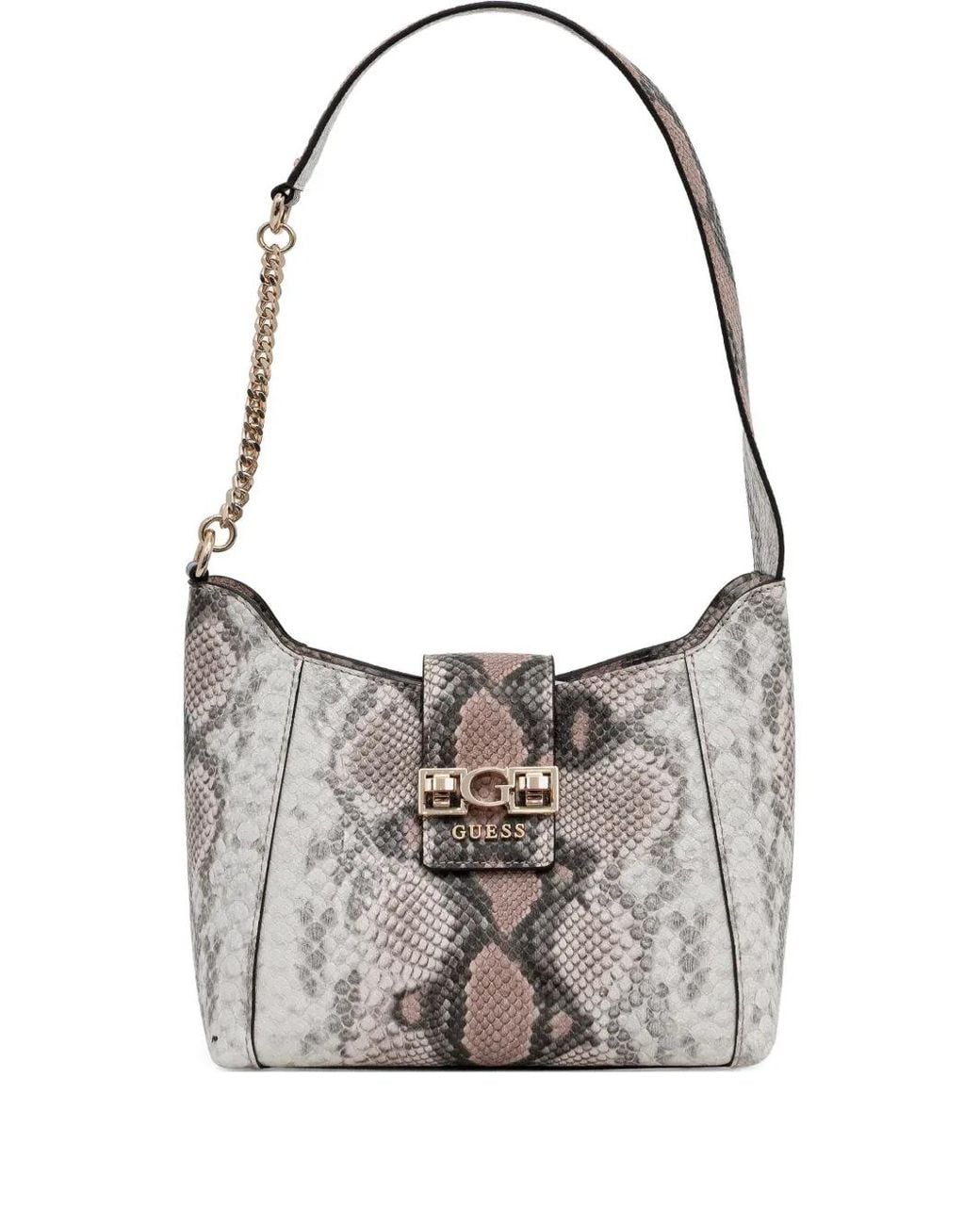 Guess Snake-Effect Chain Tote Bag in Grey | Lyst UK