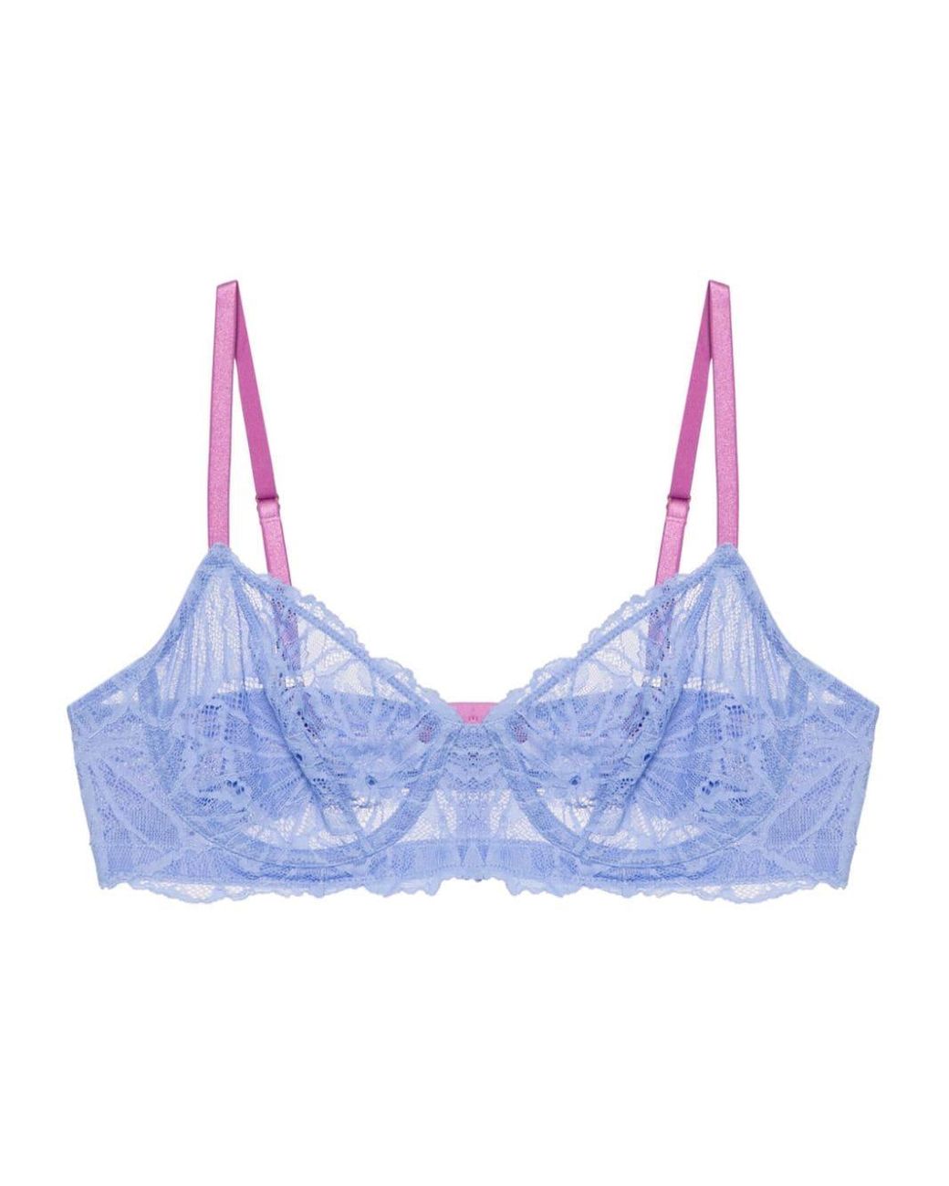 Dora Larsen Lena Lace Underwire Bra in Blue | Lyst