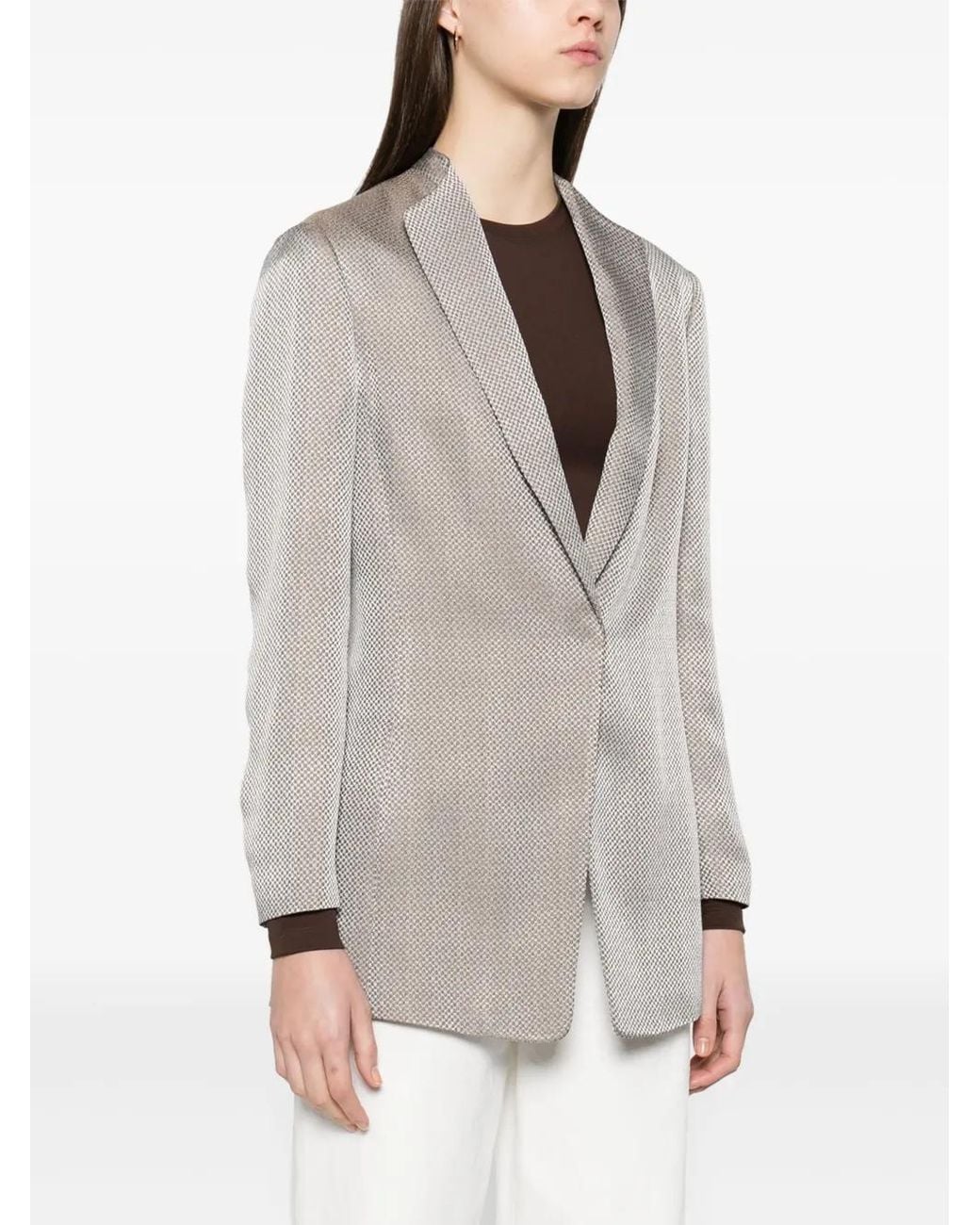 Giorgio Armani Textured Nickel Blazer With English Rear Vents in Gray ...