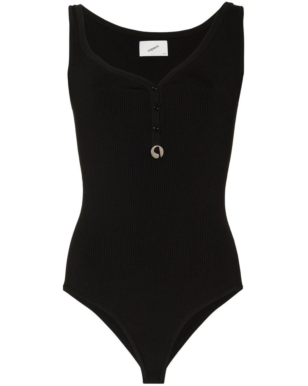Coperni Ribbed-knit Sleeveless Bodysuit in Black - Lyst