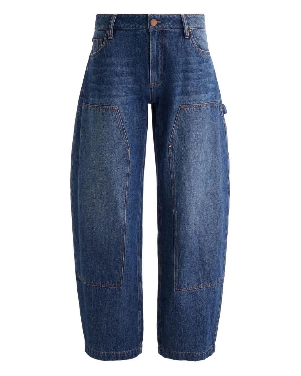 Alice + Olivia Andie Barrel-Leg Carpenter Jeans in Blue | Lyst