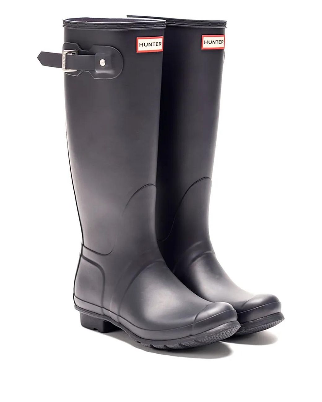 HUNTER Logo-Appliqué Boots in Blue | Lyst