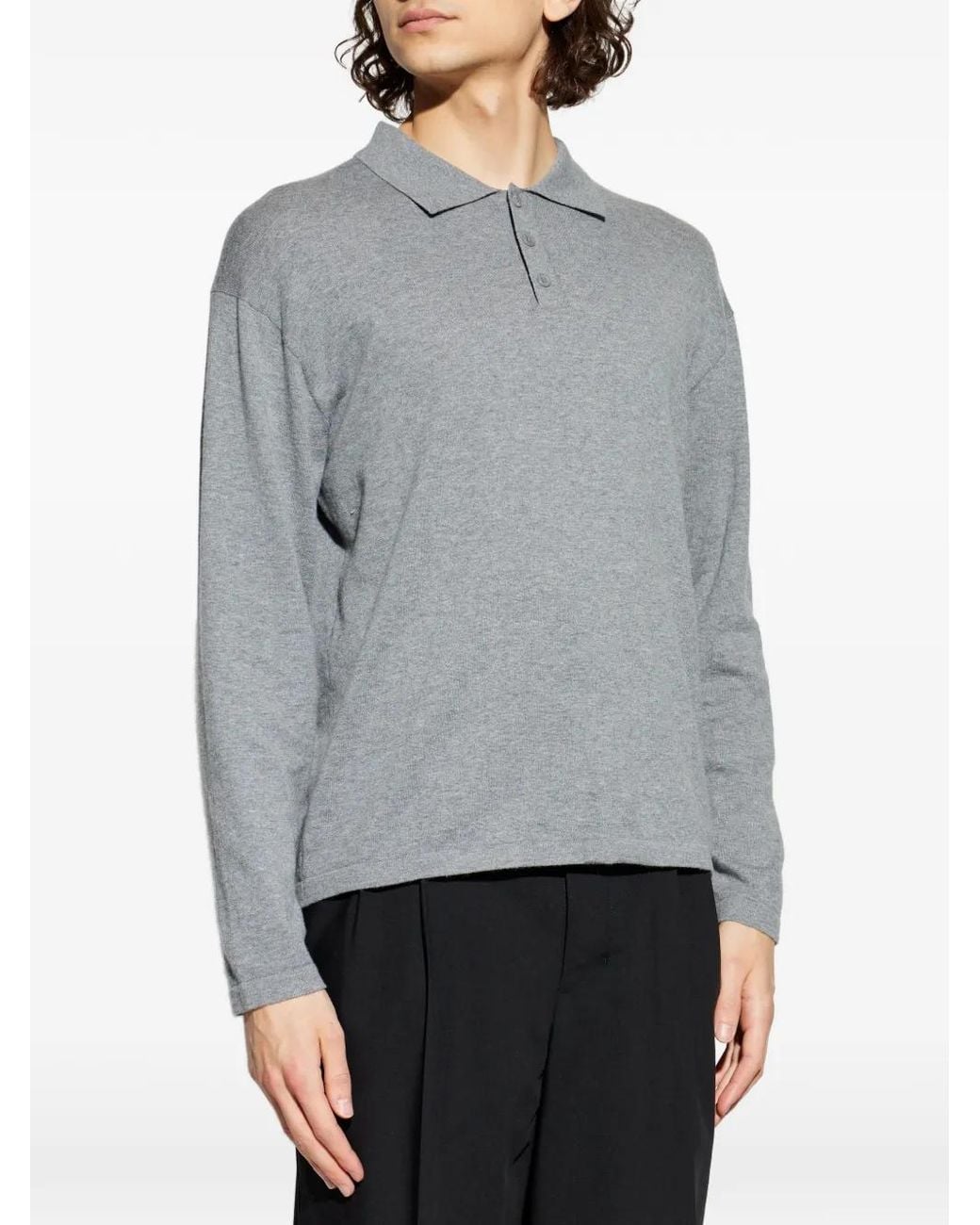 Lisa Bayne Long Sleeve Button Front Top Grey