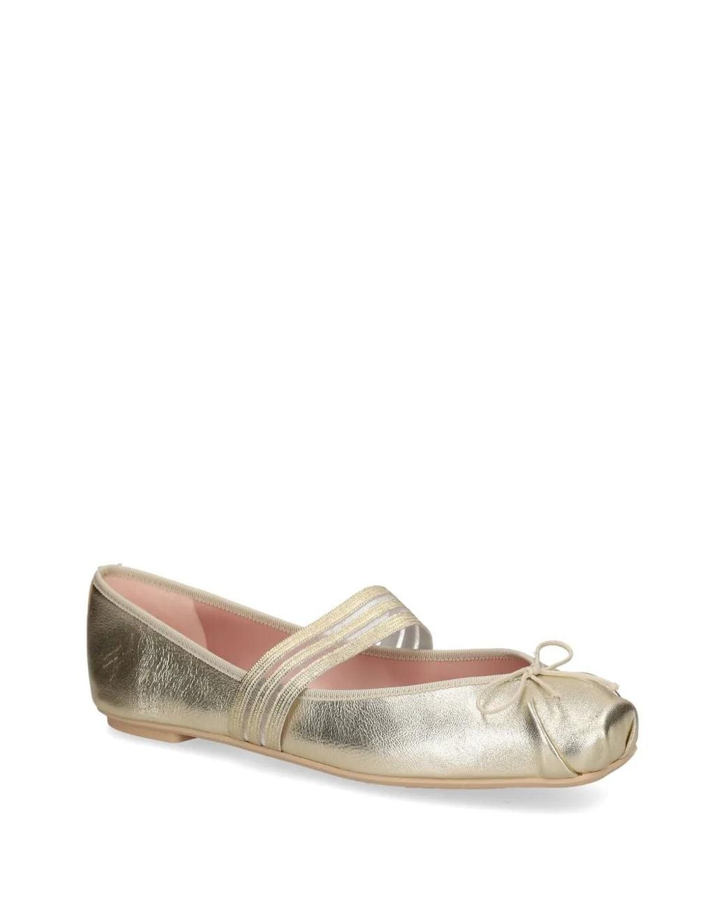 Pretty Ballerinas Kristen Metallic Ballet Flats in White | Lyst