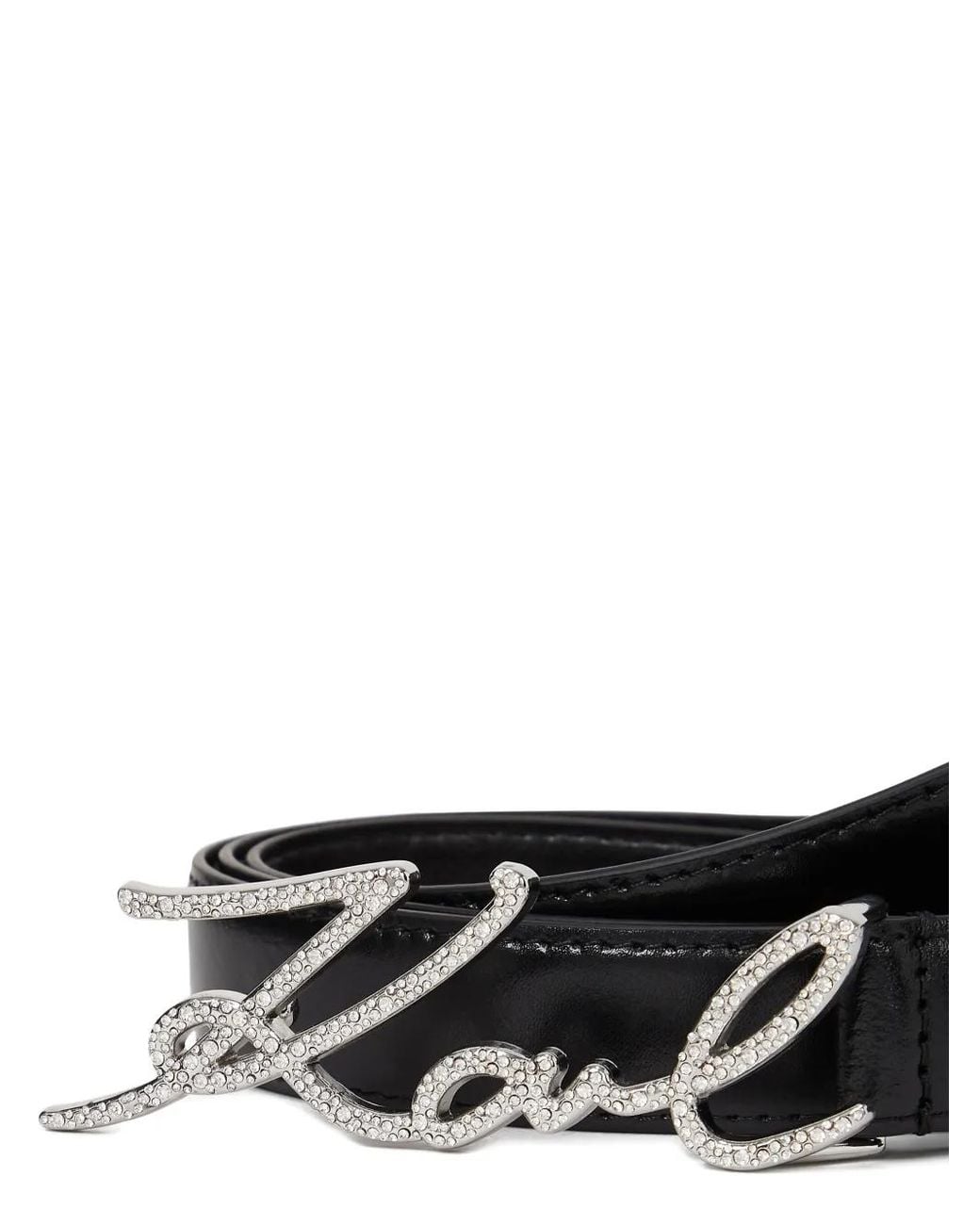 KARL LAGERFELD Logo-Lettering Belt in White | Lyst