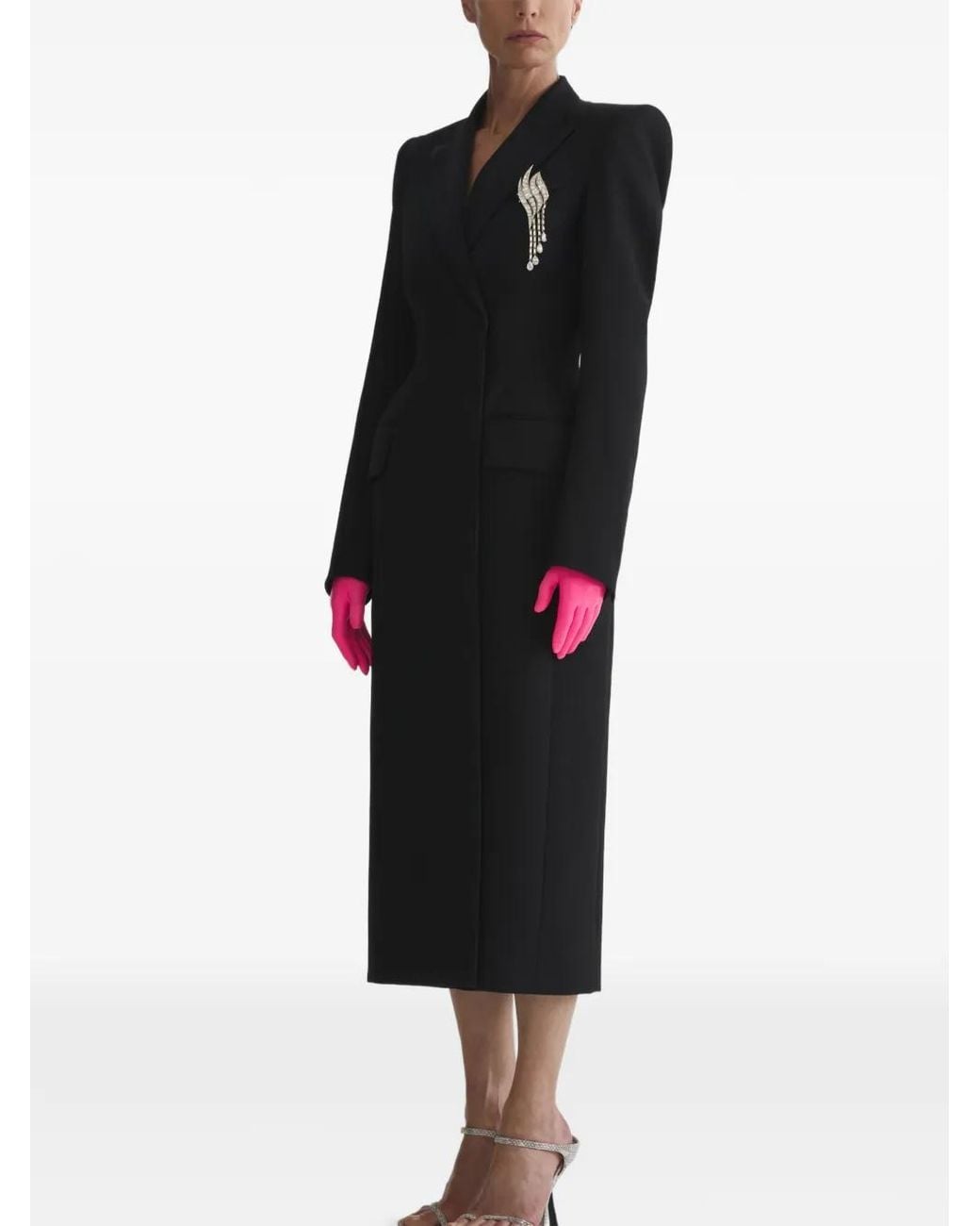 Mugler Hourglass Coat in Black | Lyst UK