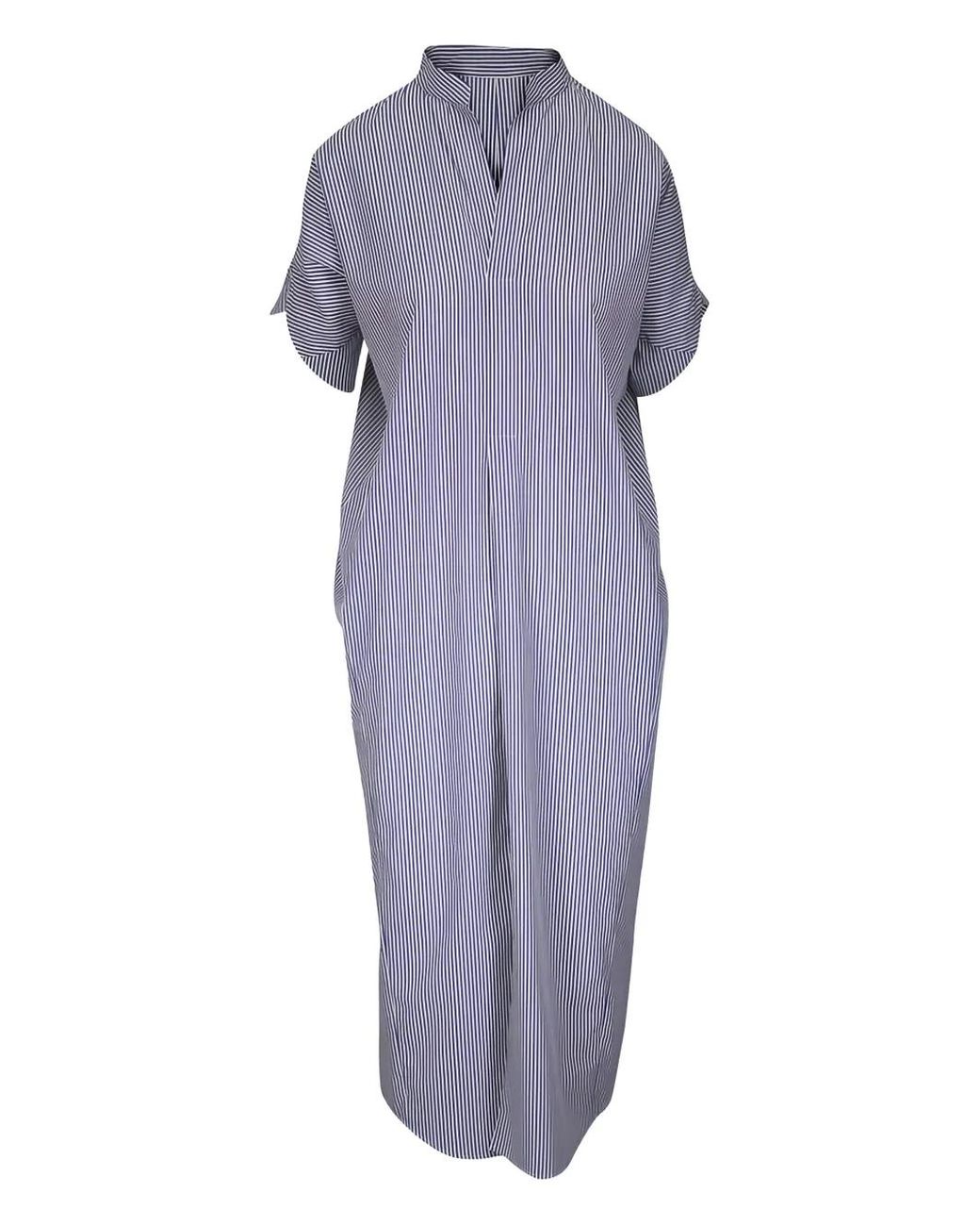 Zero + Maria Cornejo Aissa Striped-Pattern Midi Dress in Purple | Lyst UK