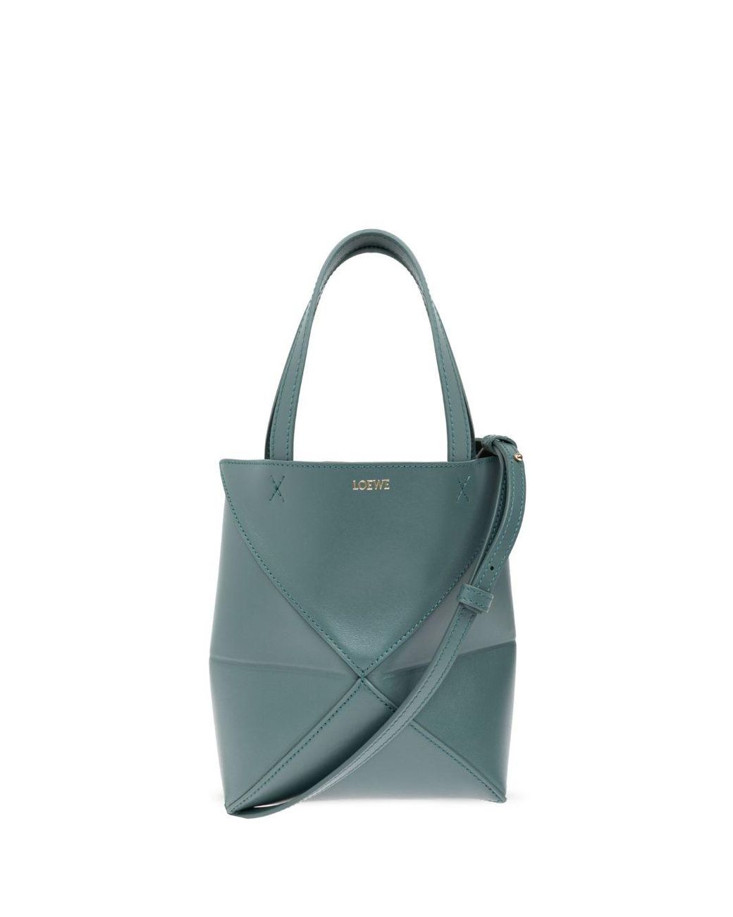 Loewe Mini Puzzle Fold Tote Bag in Blue | Lyst