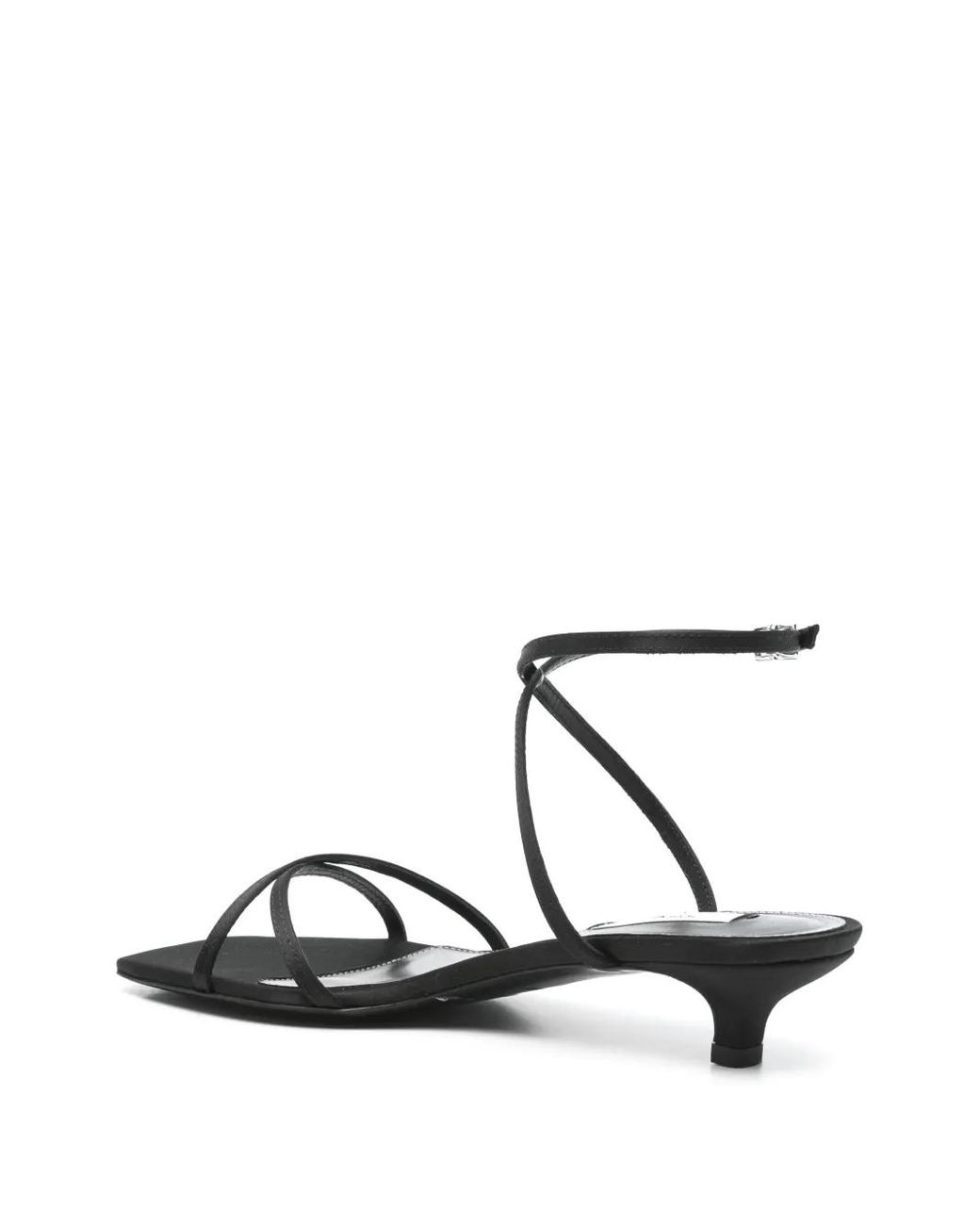 TOTEME 50Mm Satin Crossover Sandals in Black | Lyst
