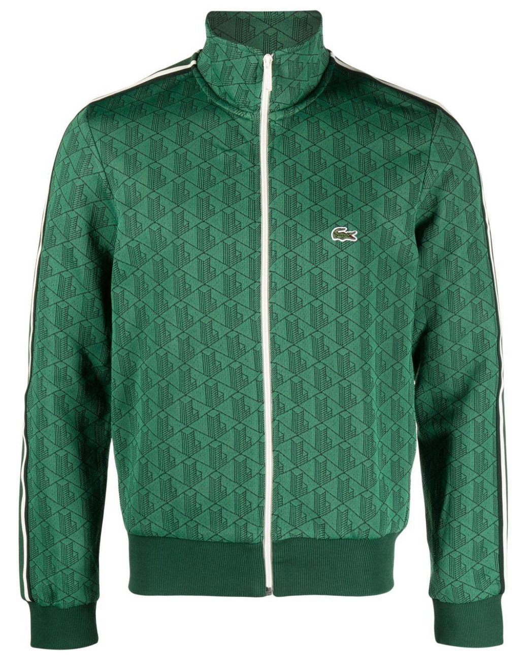 Lacoste Paris Monogram-Jacquard Track Jacket in Green for Men | Lyst UK