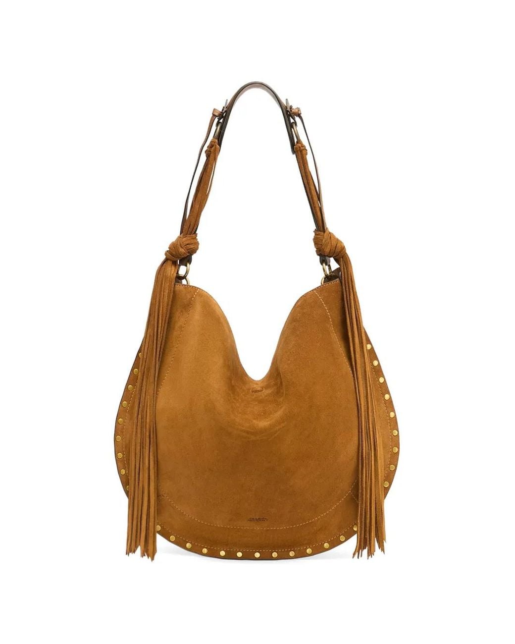 Isabel Marant Oskan Hobo Soft Bag Fringes in Brown | Lyst