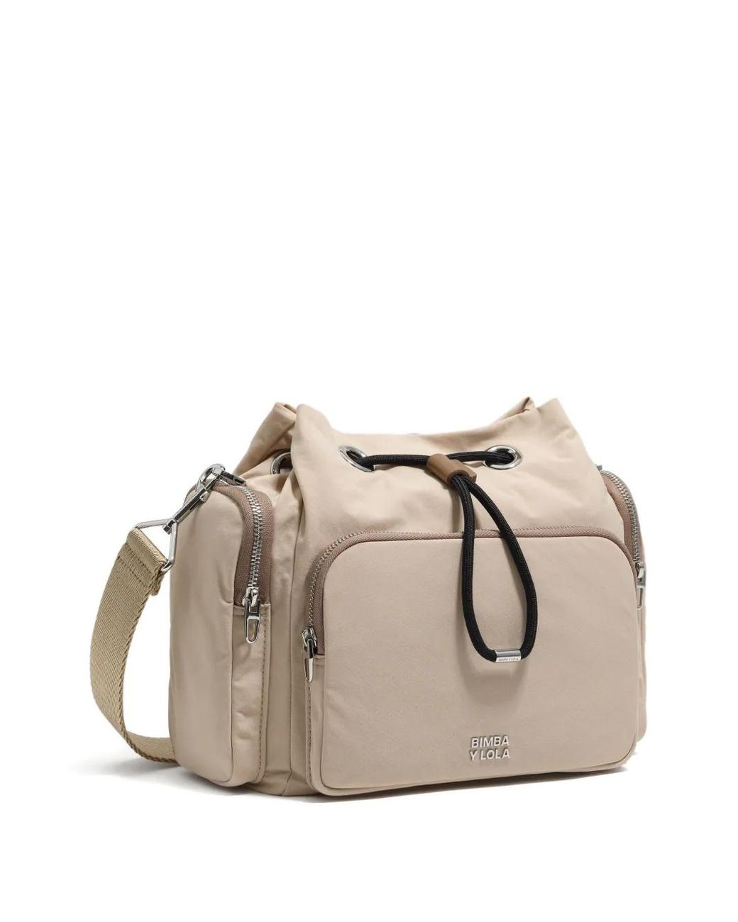 Bimba Y Lola Pocket Bucket Bag in Natural | Lyst