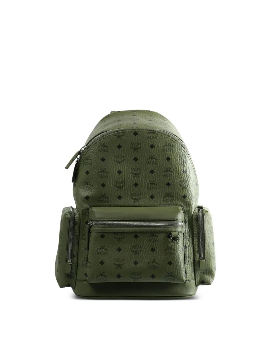 MCM Stark Monogram Backpack in Green | Lyst
