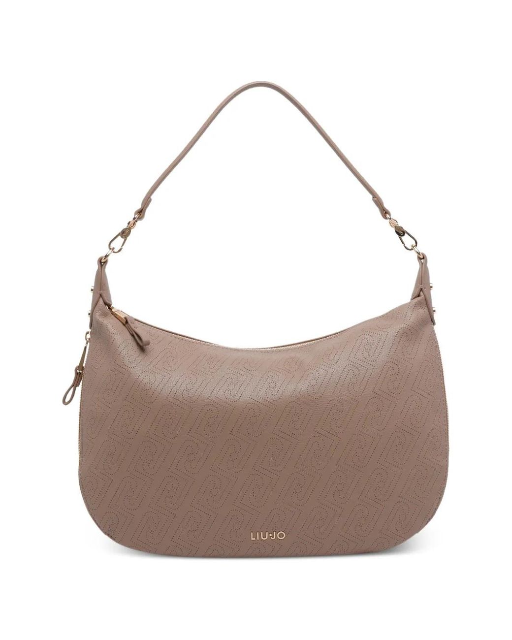 Liu Jo Logo Zip Shoulder Bag in Brown | Lyst