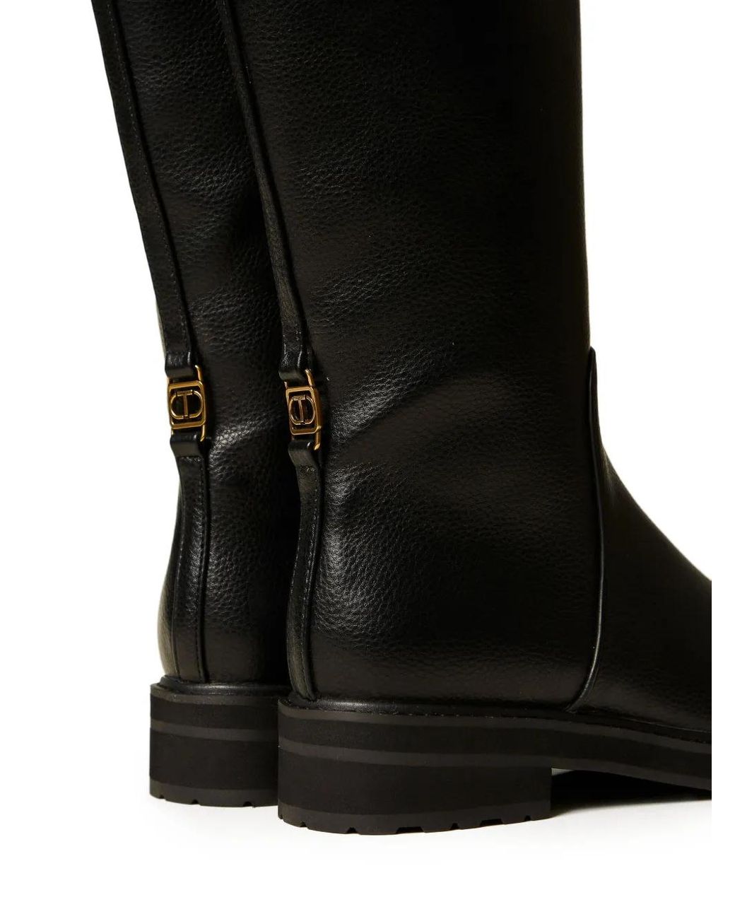 Twinset 40Mm Logo-Detail Boots in Black | Lyst UK
