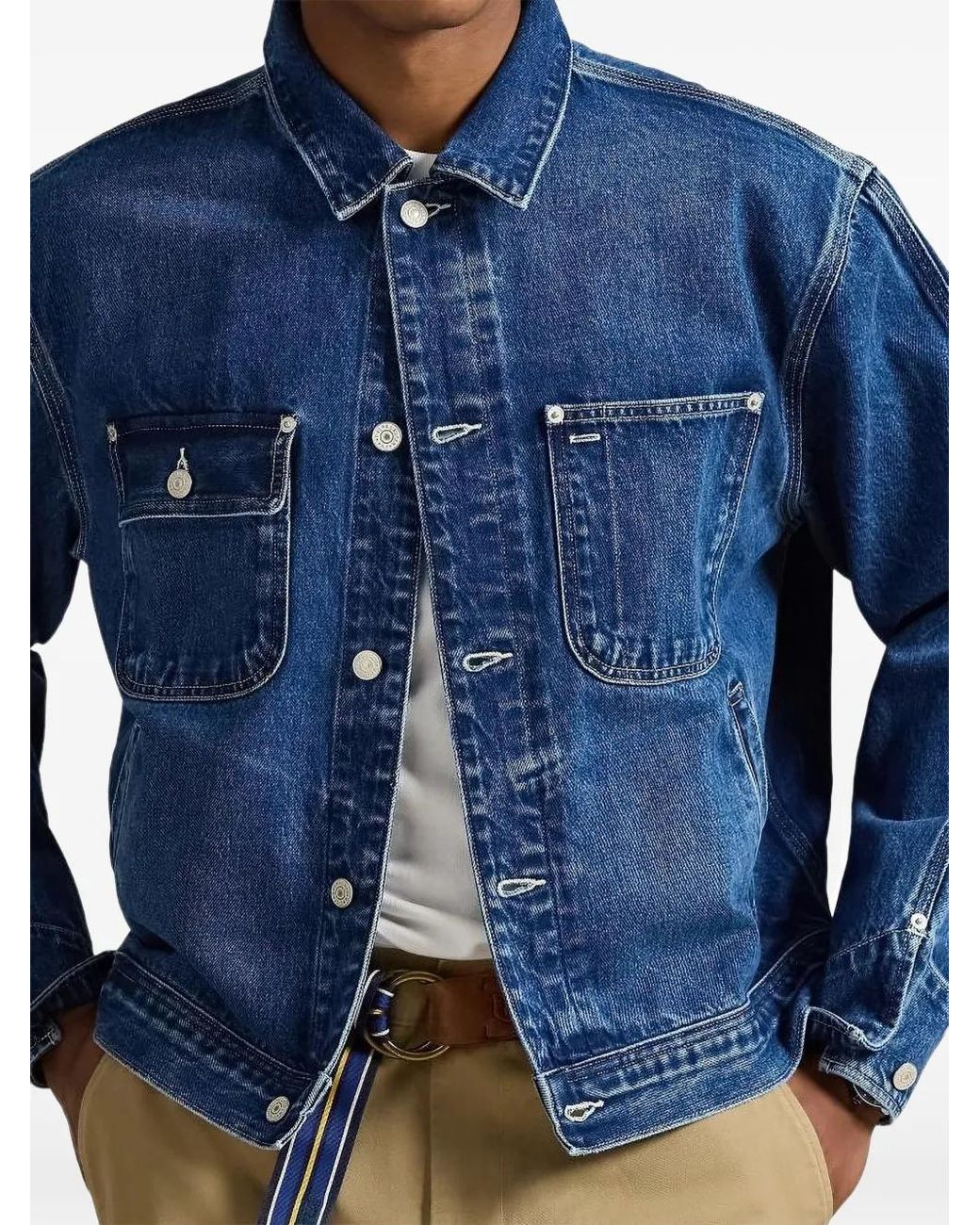 Polo Ralph Lauren Limited-edition Flag-artwork Patch-pocket Denim ...