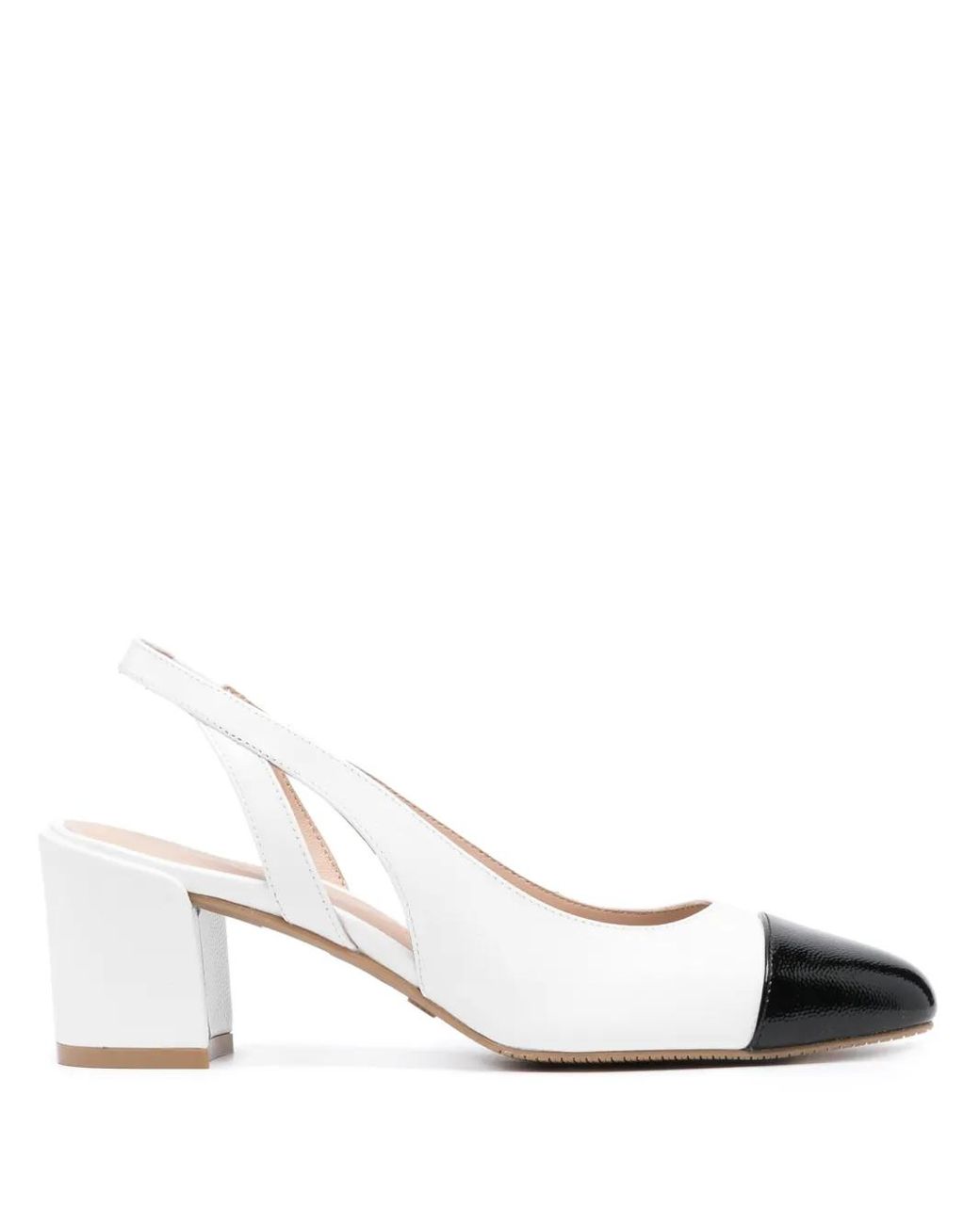Stuart Weitzman Sleek Slingback 60Mm Leather Pumps in White | Lyst