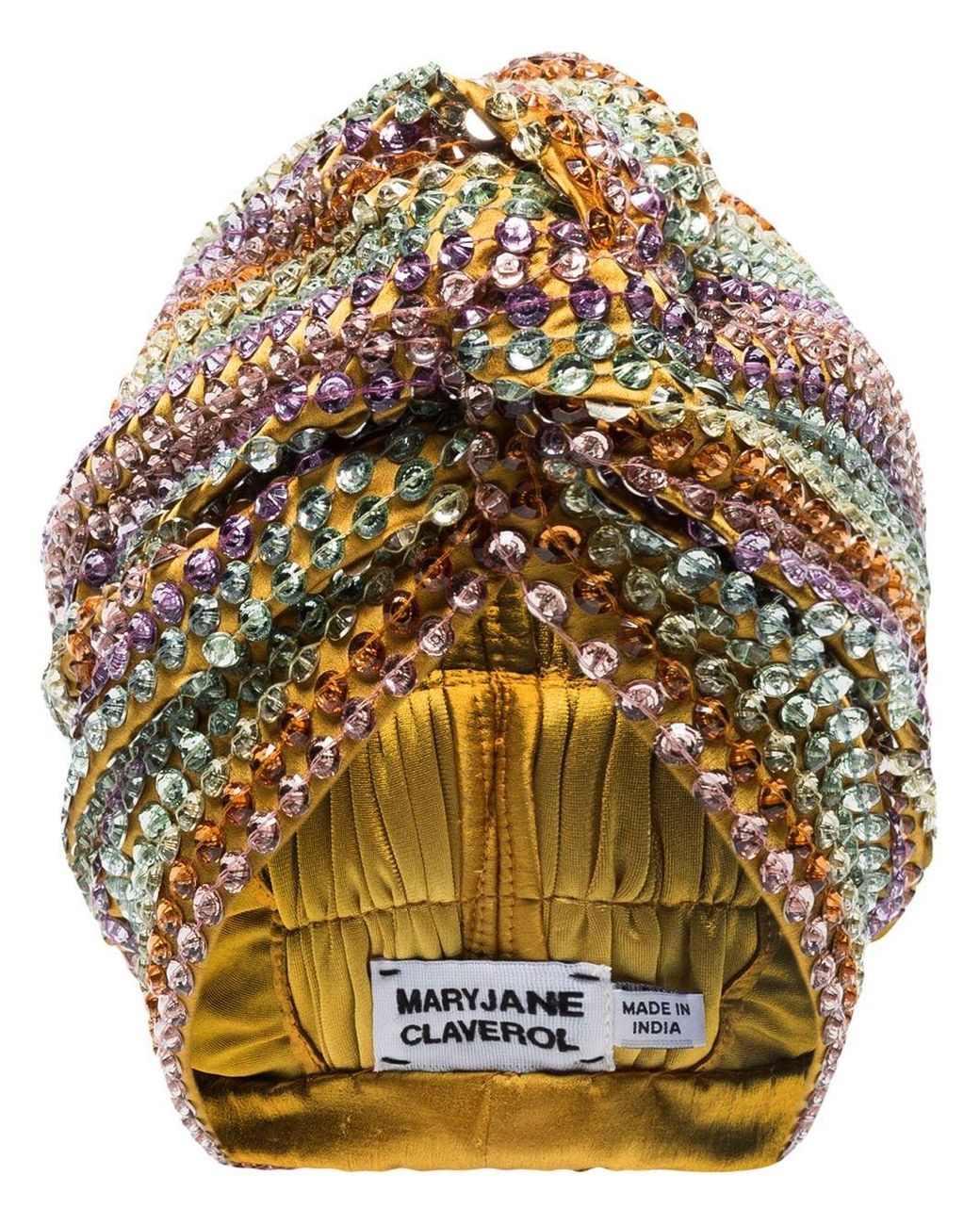 MaryJane Claverol Multicoloured Malibu Beaded Sequin Turban in Yellow ...
