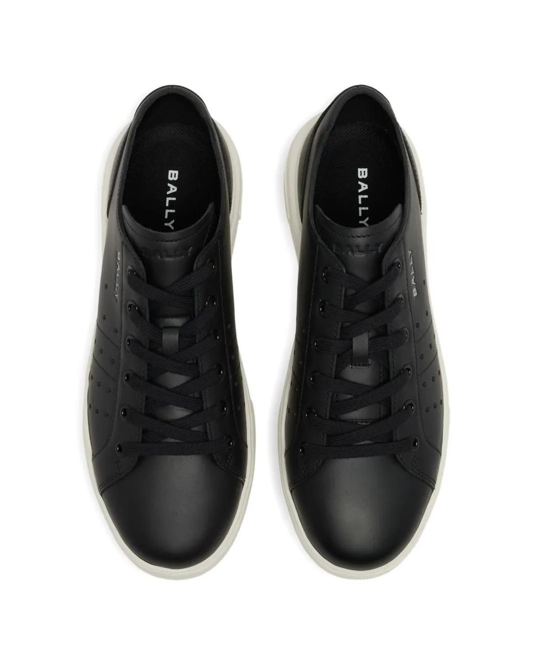 Bally Logo-Detail Leather Sneakers in Black for Men | Lyst