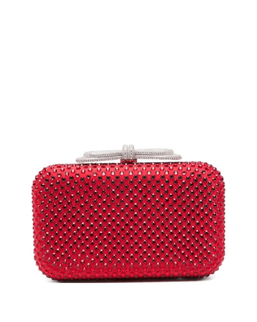 Mach & Mach Embellished-Bow Mini Bag in Red | Lyst