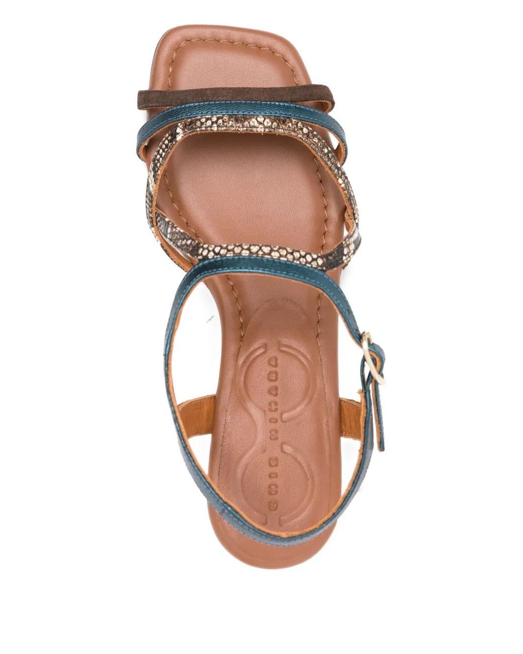 Chie Mihara 40Mm Fedan Leather Snake-Effect Sandals in Brown | Lyst