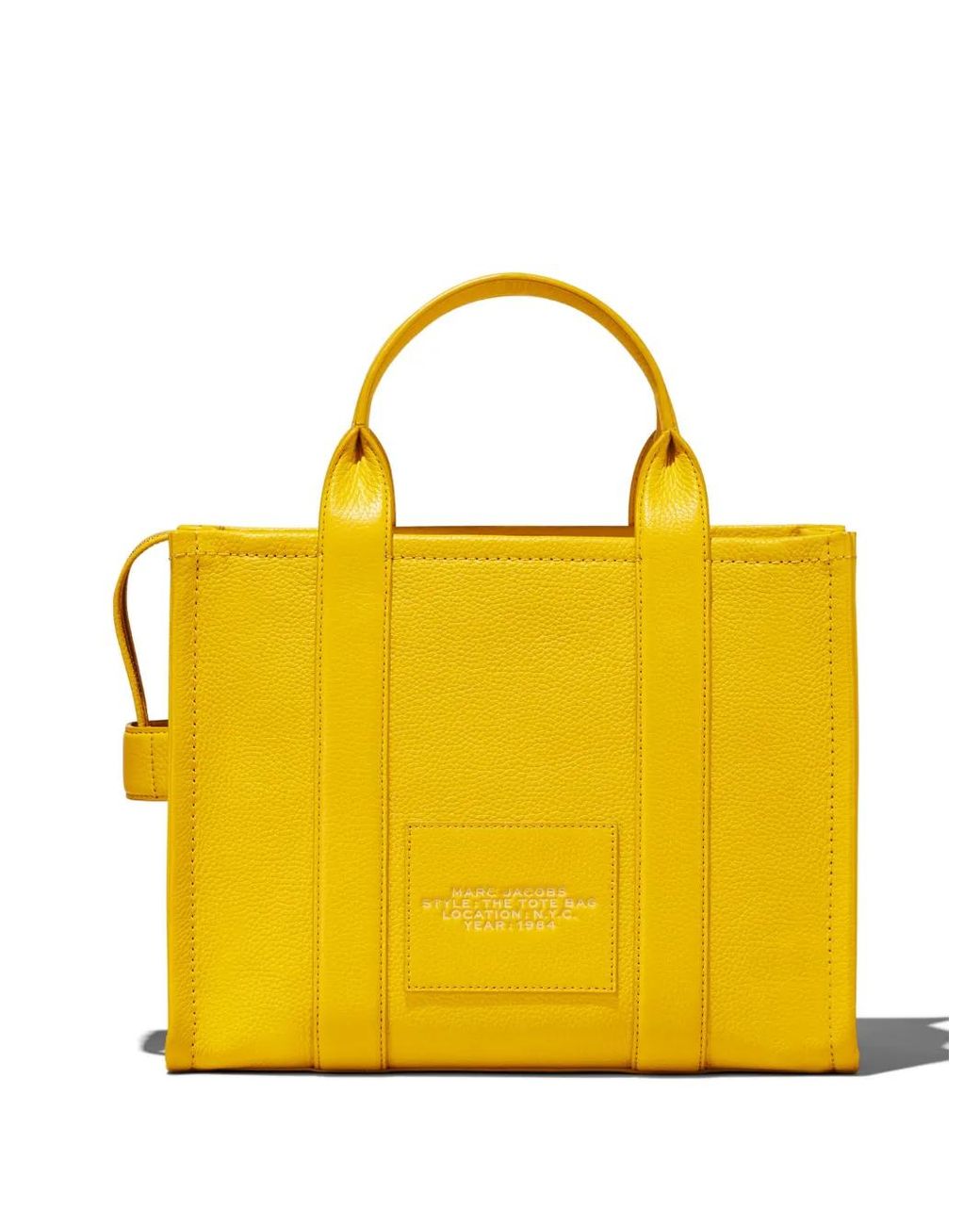Marc Jacobs The Leather Medium Tote Bag in Yellow | Lyst
